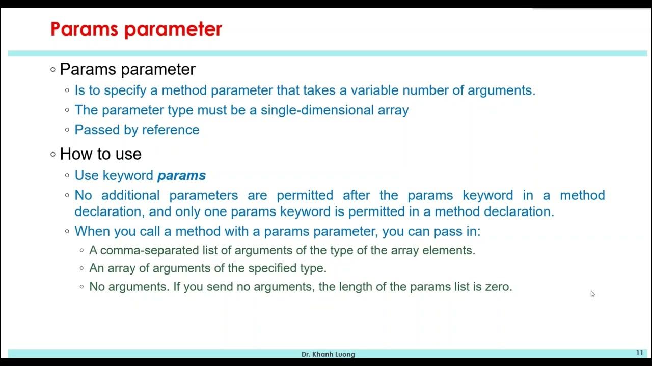 C# Prorgramming - Params Parameter - YouTube