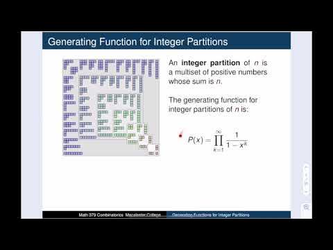 Comb 02-03 Generating Functions for Integer Partitions - YouTube