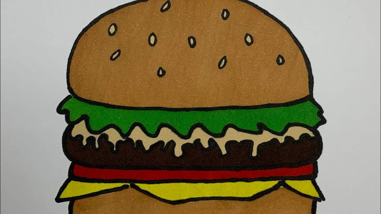 #Howtodraw /How to draw a cheeseburger yum 🤤/ drawing easy - YouTube