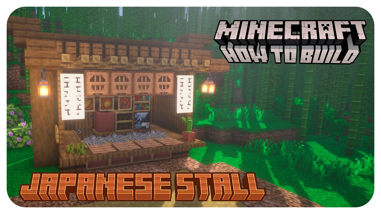 Minecraft | How to build a Japanese Market Stall 🍊 - YouTube