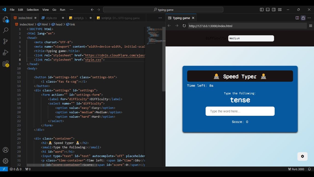 How To Create Typing Game With Html Css And Javascript Beginner 2084