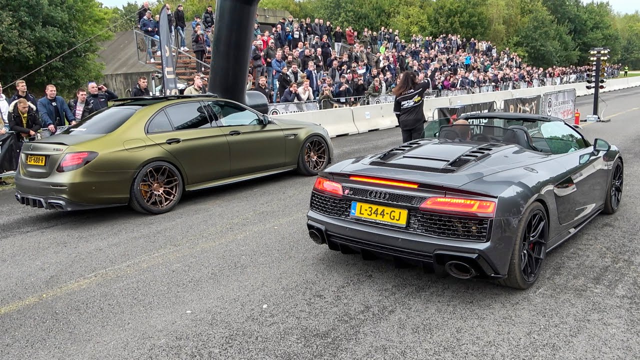 Audi R8 V10 Spyder Performance with ASG Exhaust VS. AMG GTR, M8 ...
