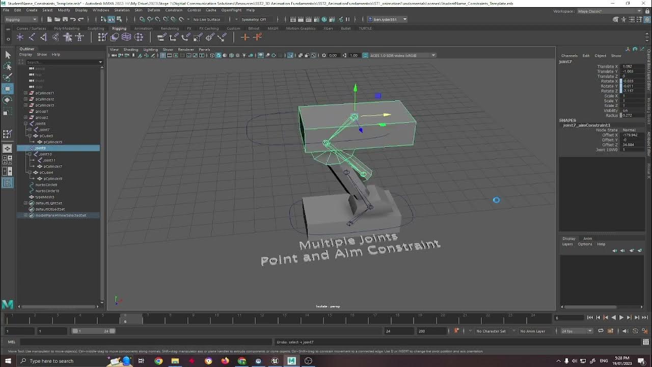 Multiple Joints Point and Aim Constraints - YouTube