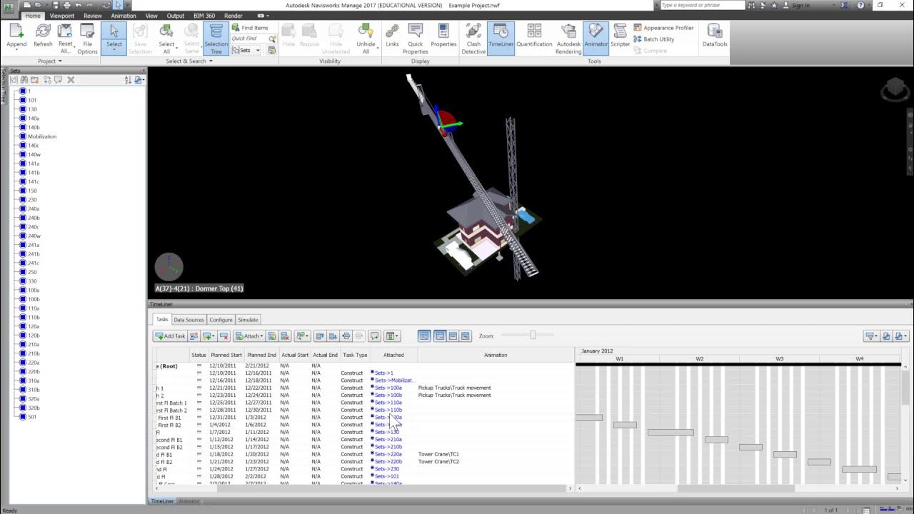 Navisworks Tutorial 12: Beginner: Creating and Attaching Multiple Object Animations for Tower ...