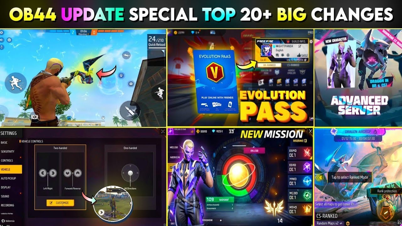 TOP 20+ CHANGES AFTER OB44 UPDATE FREE FIRE | FF ADVANCE SERVER | FF ...