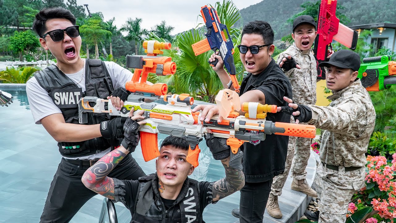 LTT Game Nerf War : TWO Warriors SEAL X Nerf Guns Fight Mr Zero Scazy ...