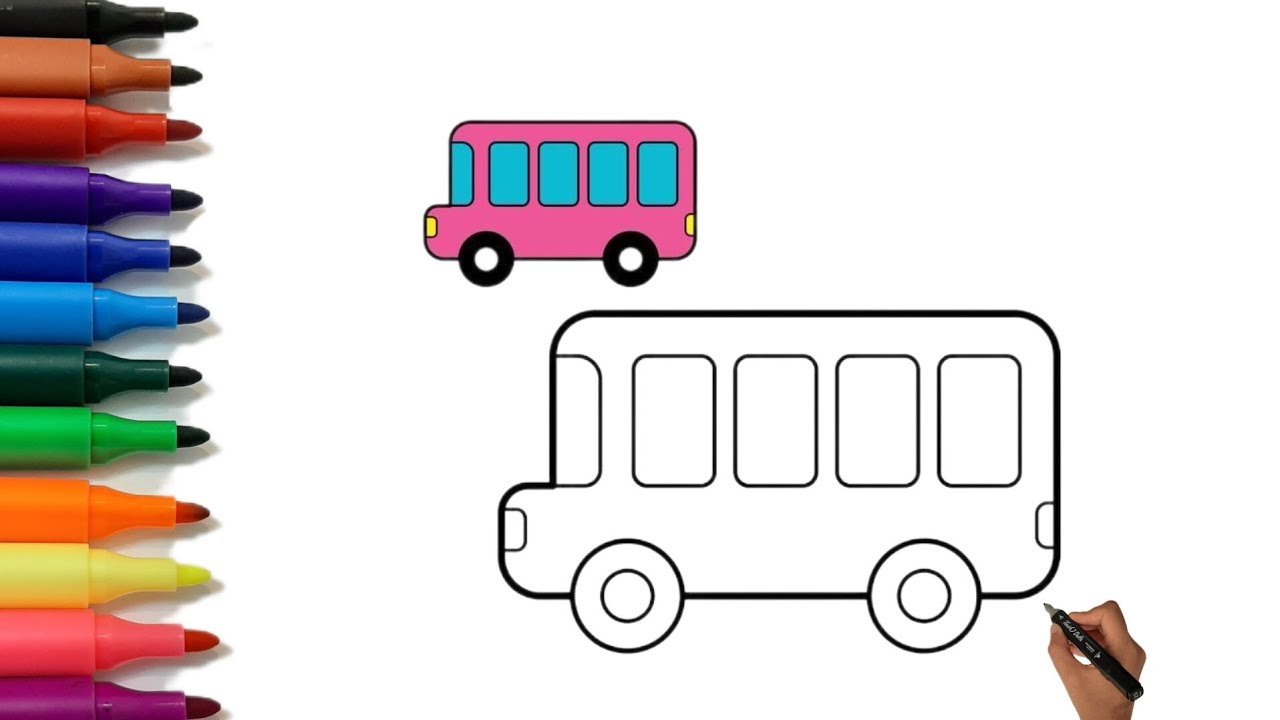 Learn to draw a bus step by step - YouTube