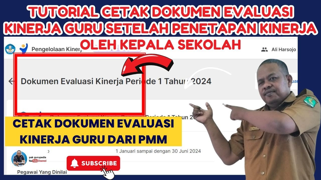 TUTORIAL CETAK DOKUMEN EVALUASI KINERJA GURU SETELAH PENETAPAN KINERJA OLEH KS - YouTube