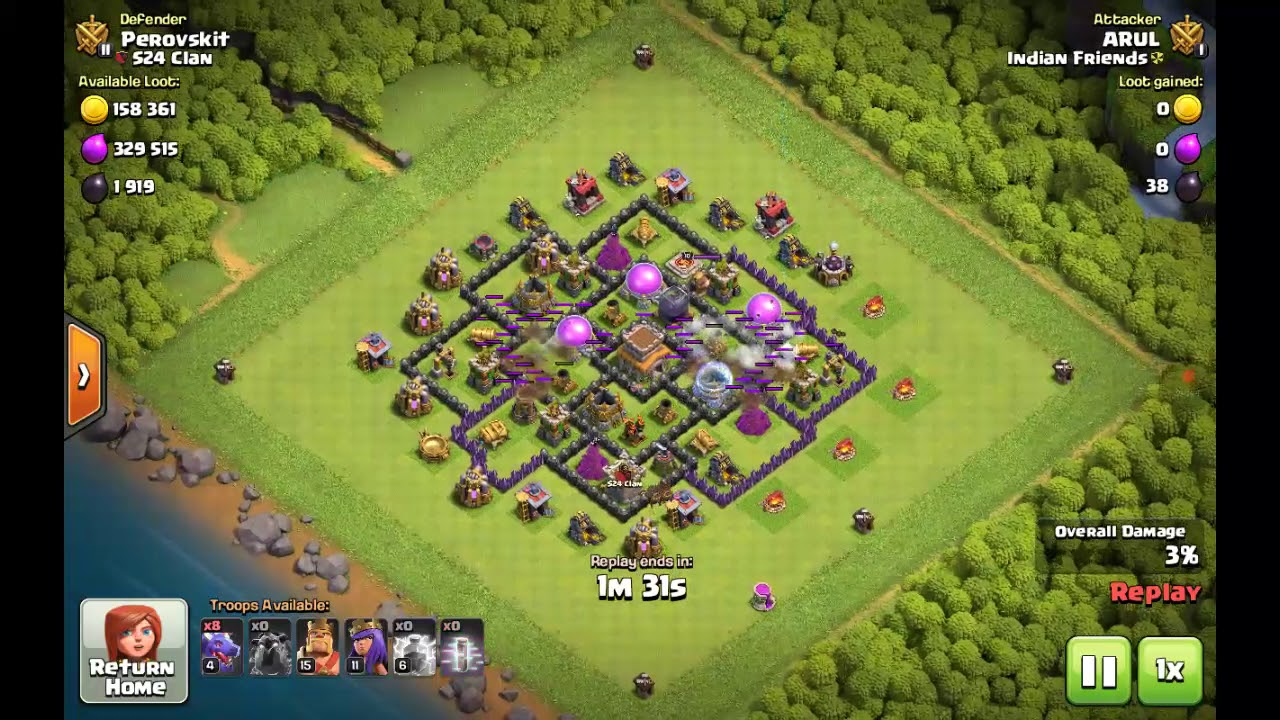 Aerial Attack against TH8 - YouTube