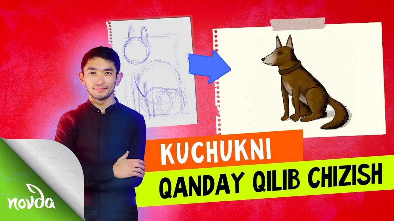 Kuchukni rasmini chizish darsi, oson rasm chizish / Как нарисовать ...