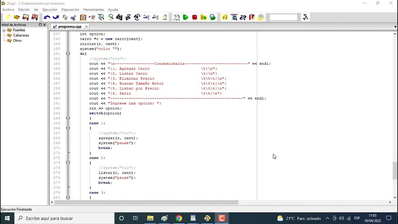 Programa en C++ - ZinjaI. - YouTube