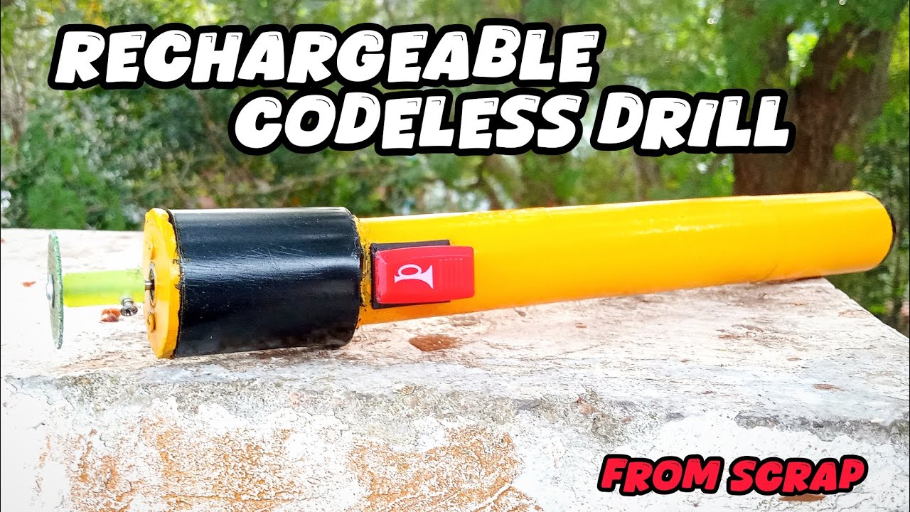 How to make codeless drill from scrap ||Making codeless drill using scrap items 🤑🤑🤑||In SHARJUN ...