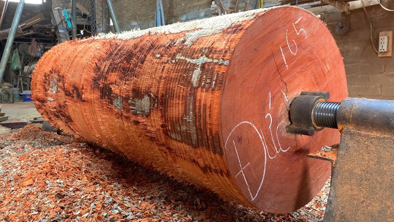 Amazing Woodturning Creative Skills Craft Fastest Easy - Red Cedar Tree ...