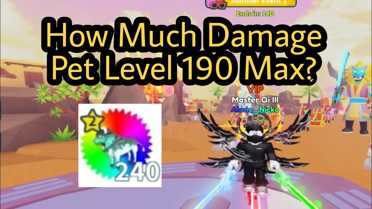 How Much Damage Pet Level 190 Max? l Weapon Fighting Simulator - YouTube