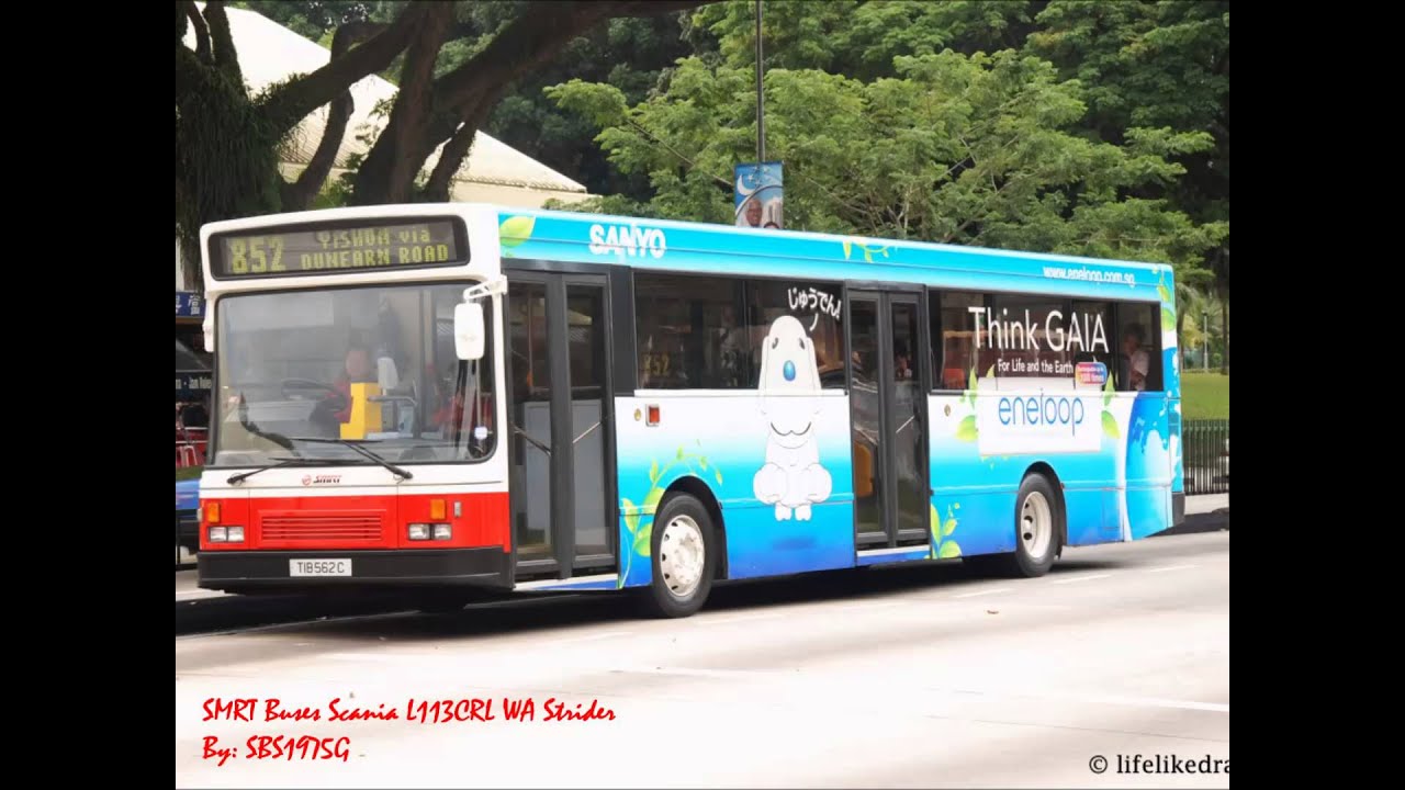 [Audio] SMRT Buses Scania L113CRL WA Strider (Retired, TIB562C - 852 ...