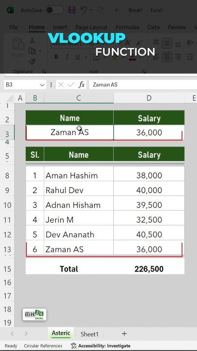 VLOOKUP Tutorial in Malayalam | Learn Excel | Vlookup Malayalam | #shorts #youtubeshorts - YouTube