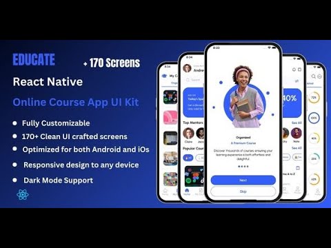 Educate - Online Course & E-Learning React Native Ui Kit - YouTube