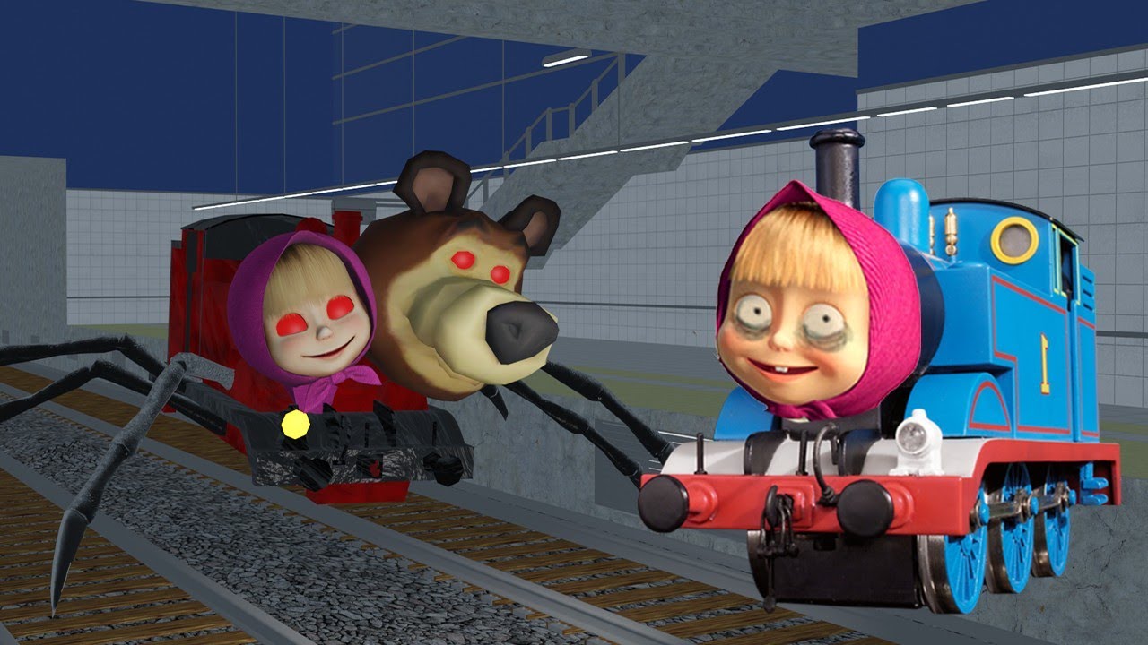 There's Horror Secret Place Masha And The Bear Train Thomas Eater 😱 ...