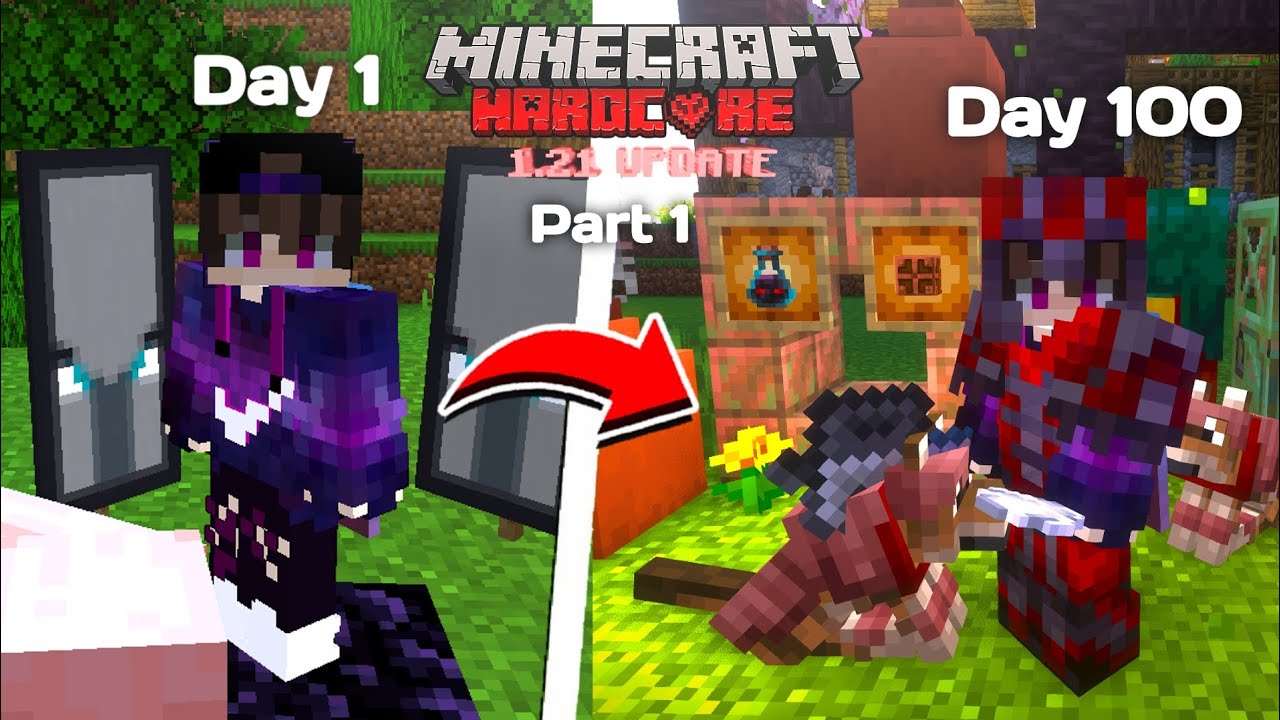 I Survived 100 days in Minecraft Hardcore (part 1) - YouTube