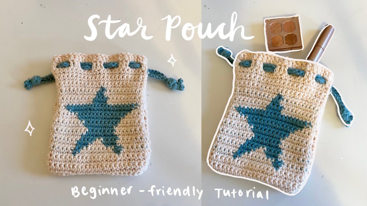 crochet star pouch tutorial w/ free chart | beginner-friendly ☆ - YouTube