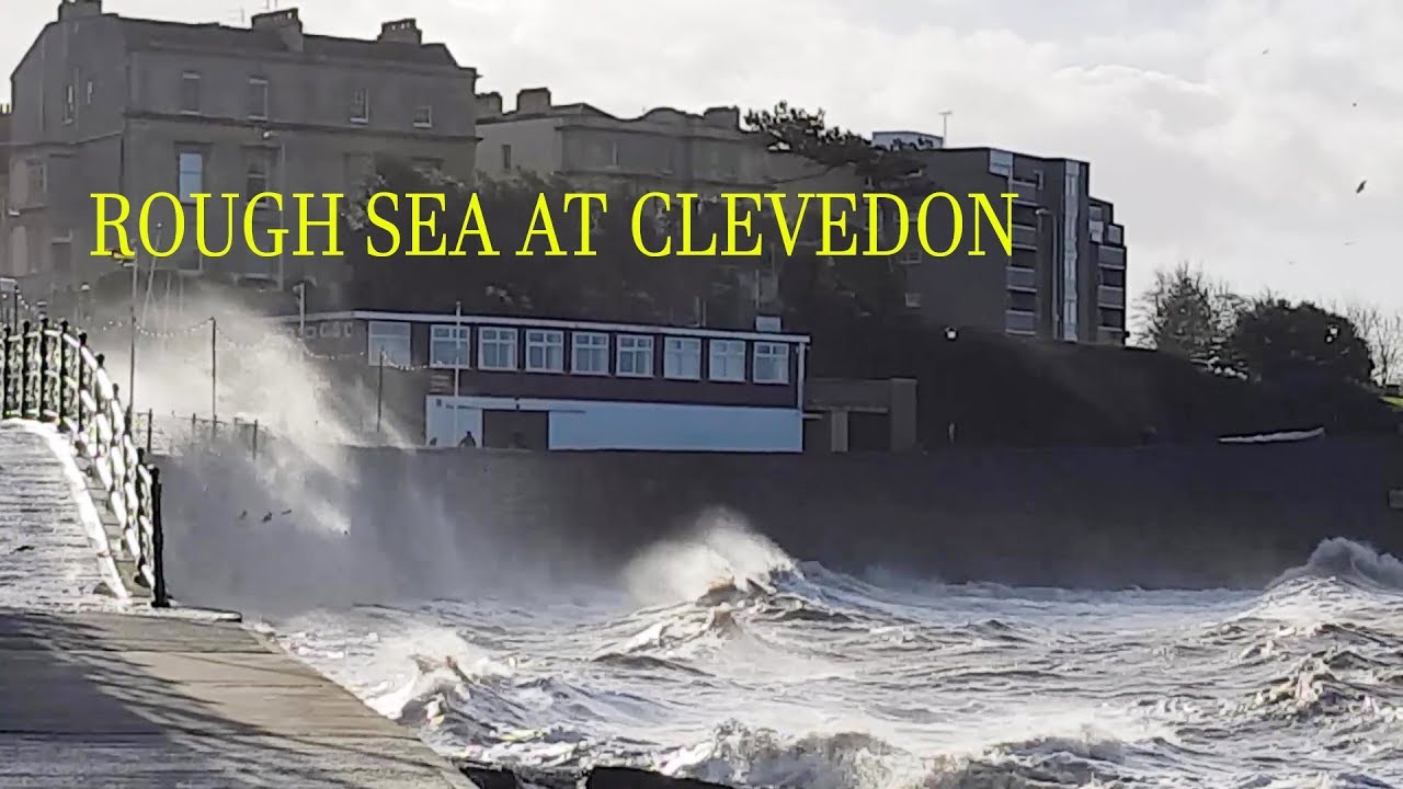 Rough sea at Clevedon In Somerset - YouTube