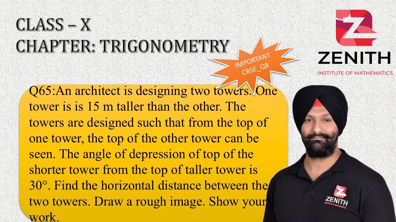 An architect is designing two towers. One tower is is 15 m taller than ...