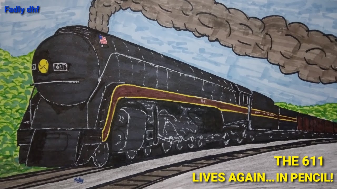 YOU'LL NEVER BELIEVE HOW EASY IT IS TO DRAW N&W 611!.. N&W 611 STEAM ...