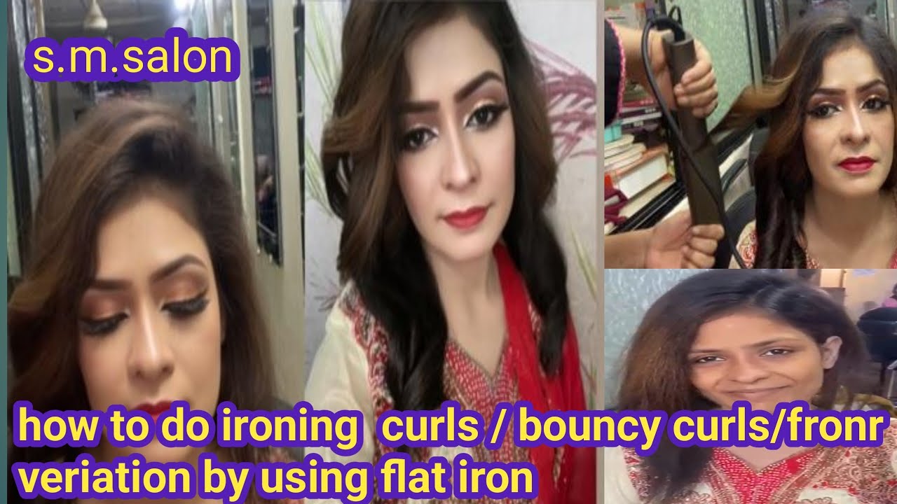 how to do ironing curls, how to make curls by straightener. easy way to ...