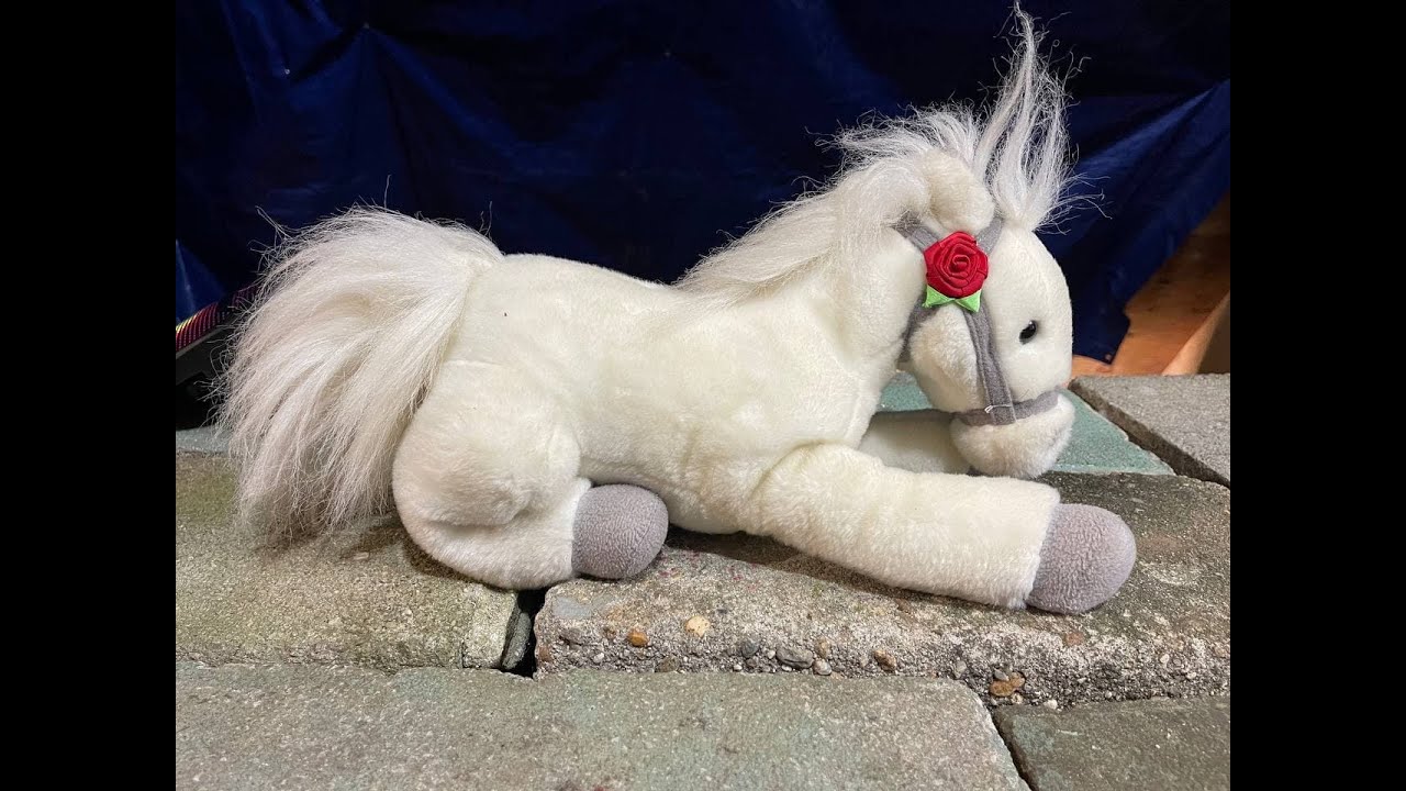 Destroy Small Stuffed Wells Fargo Plush Pony Lightning - YouTube