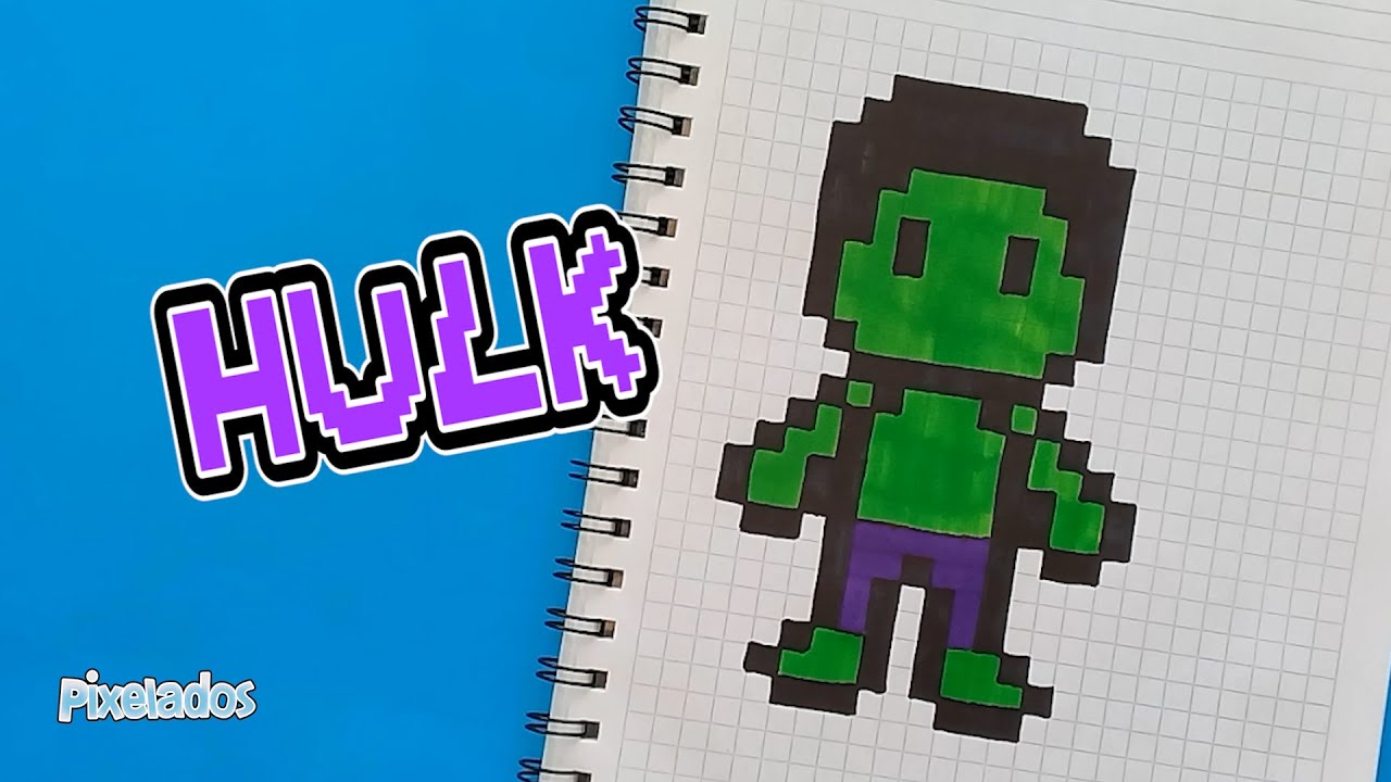 COMO DIBUJAR A HULK EN PIXEL ART - PIXELADOS - YouTube