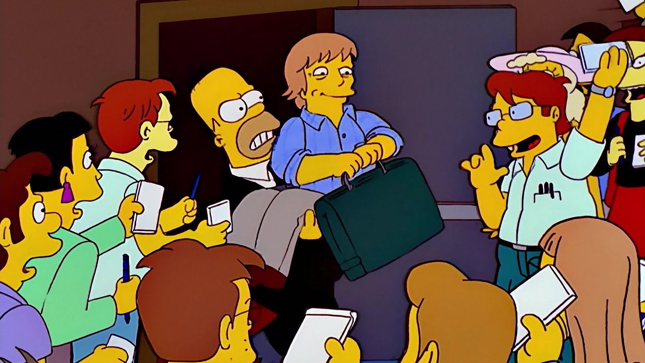 Simpsons short - Homer Carries Luke Sky Walker (Mark Hamill) and Kicks ...