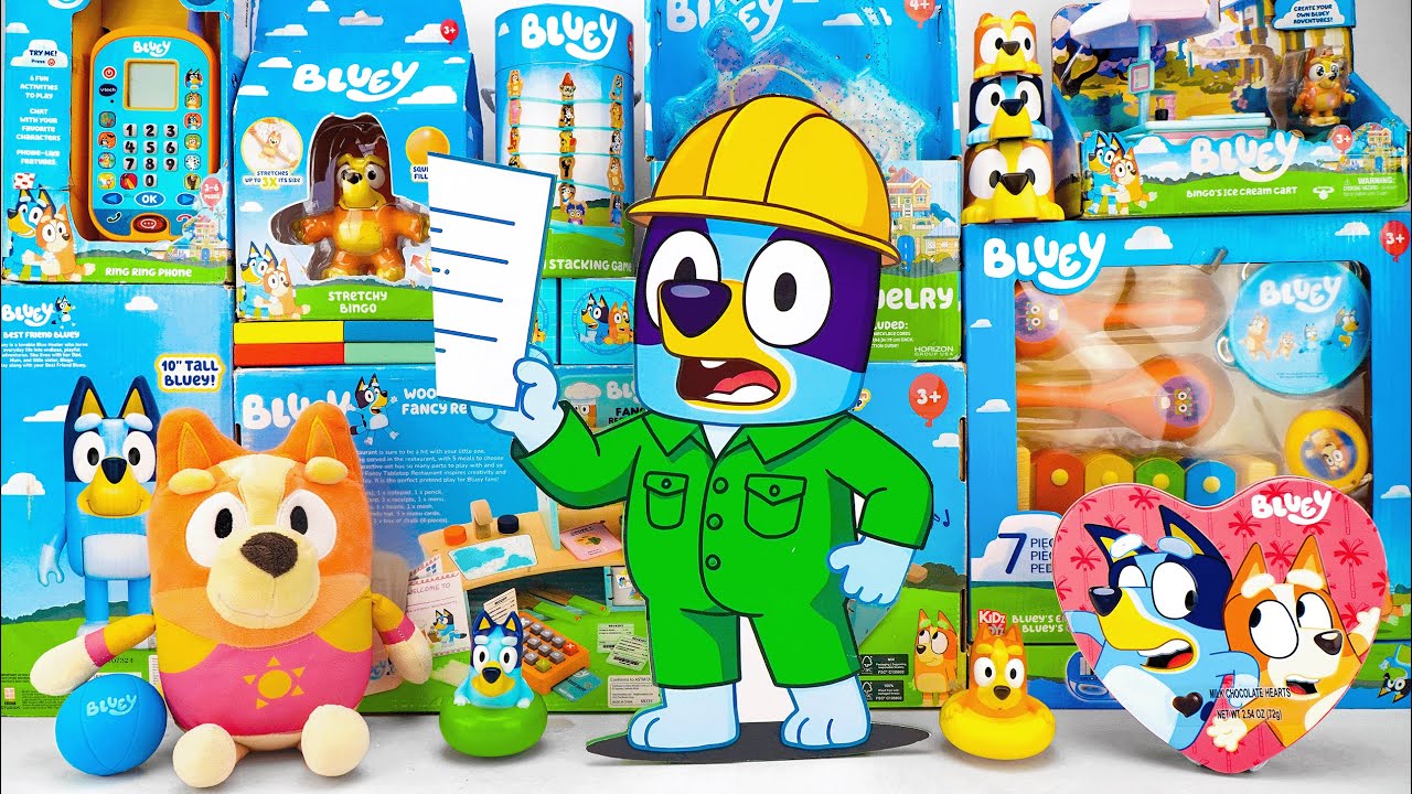 Bluey Toy Collection Unboxing Review 💙 Mystery Bluey Builder Box ...