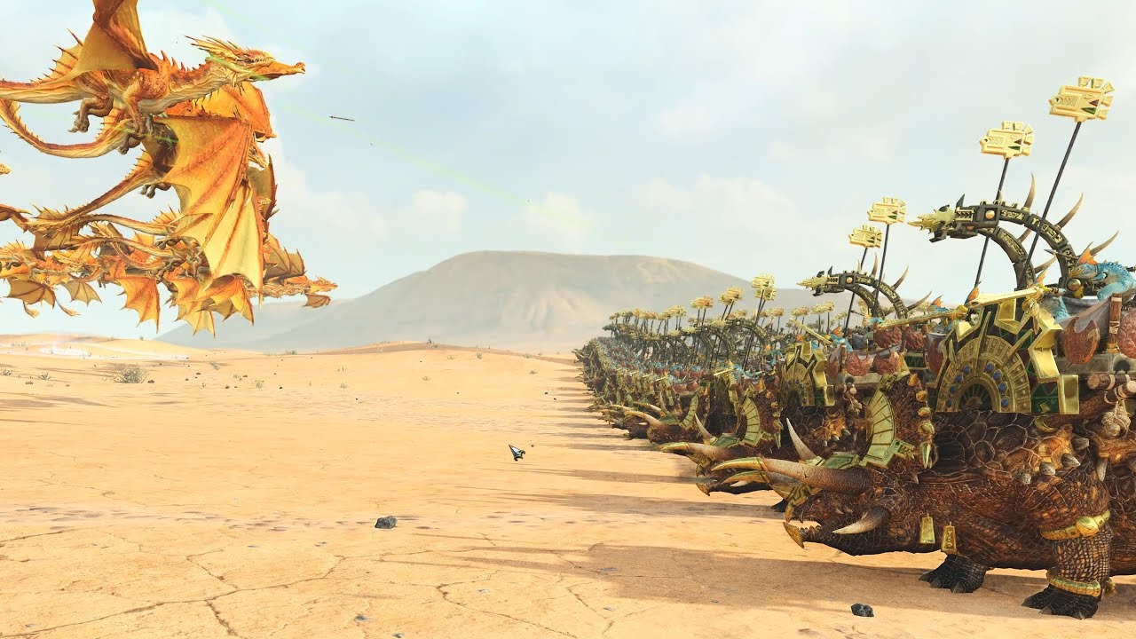 80 SUN DRAGONS vs 80 ANCIENT STEGADONS - Total War: WARHAMMER 2 - YouTube