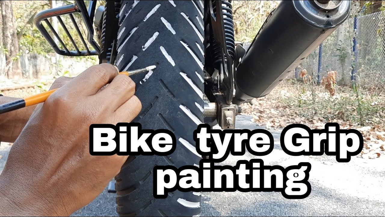 How to painting bike tyre grip - YouTube