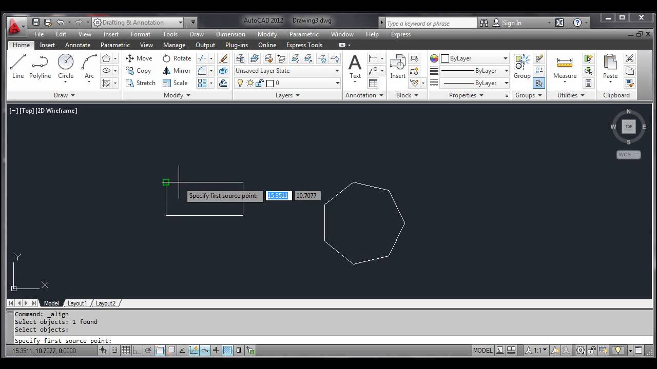 The Align Command Autocad Youtube