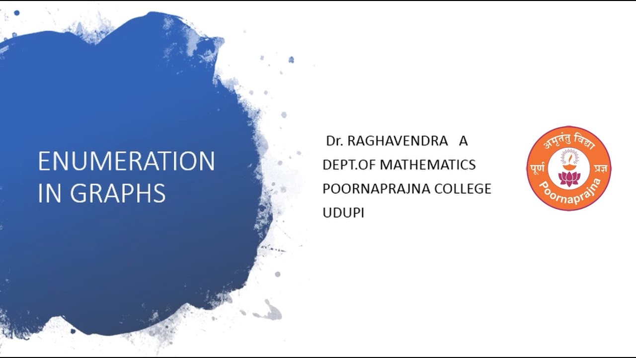Enumeration in Graphs | Graph Theory | Poornaprajna College - YouTube
