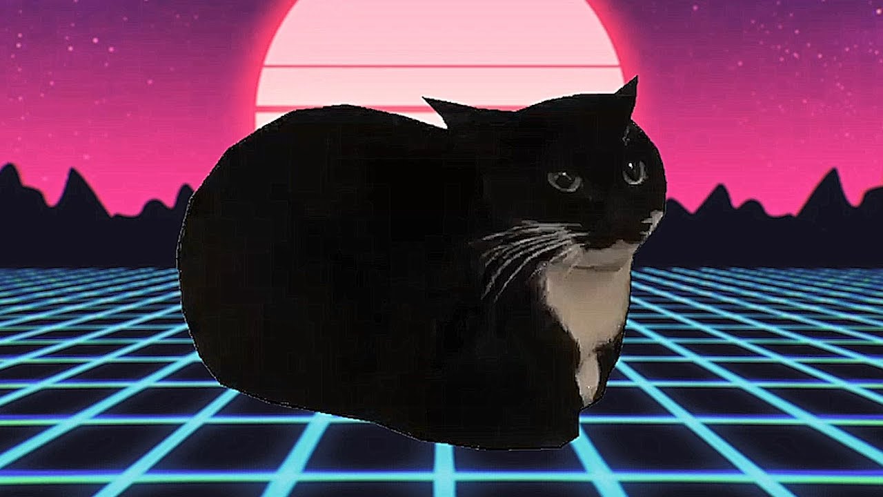 Spinning cat retrowave - YouTube