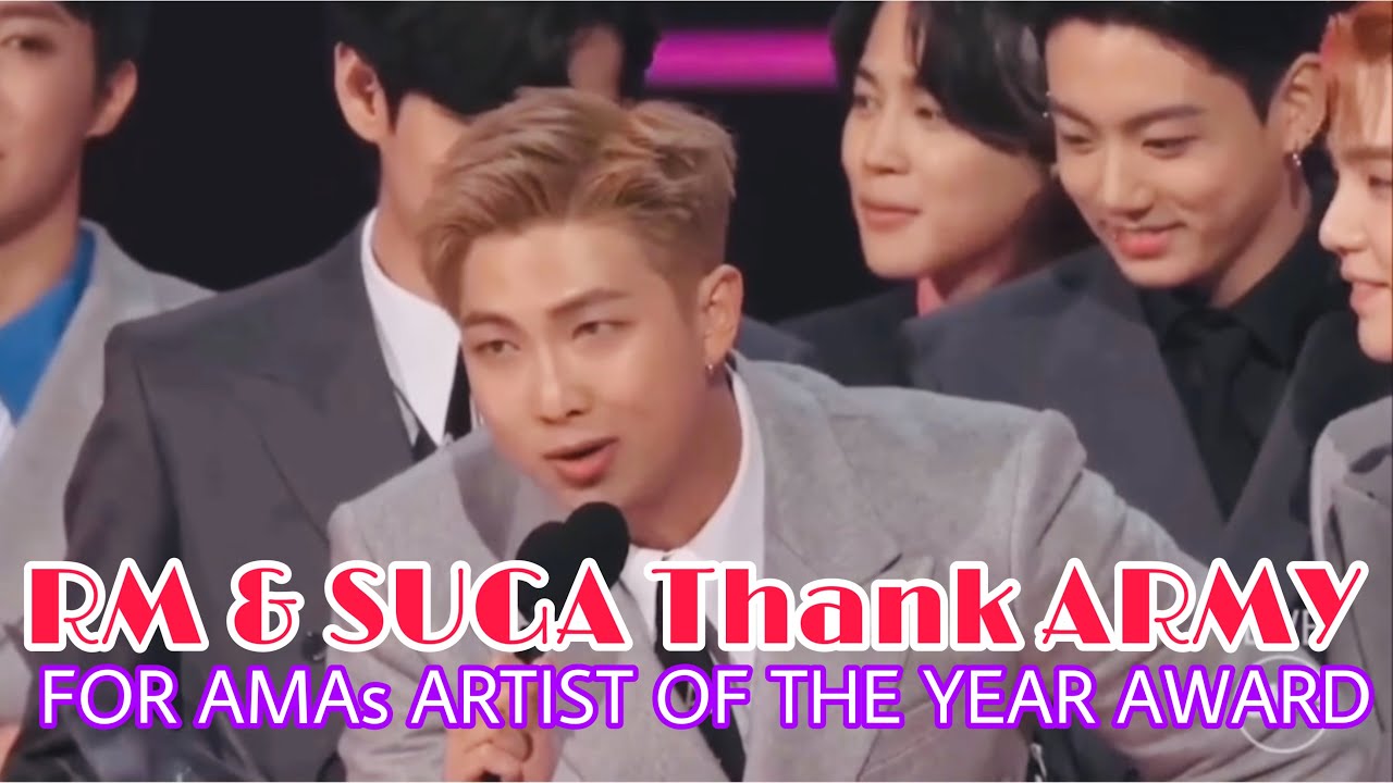 RM and SUGA’s Speech with Subtitle at AMAs 2021 for BTS Artist of the ...