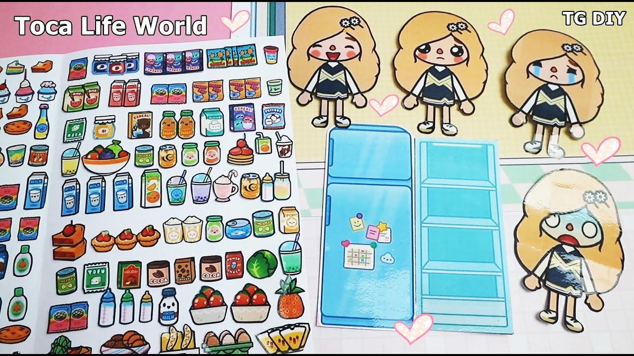 DIY เกมส์ Toca Life World / ตกแต่งตู้เย็น / Diy toys books / Quiet book ...