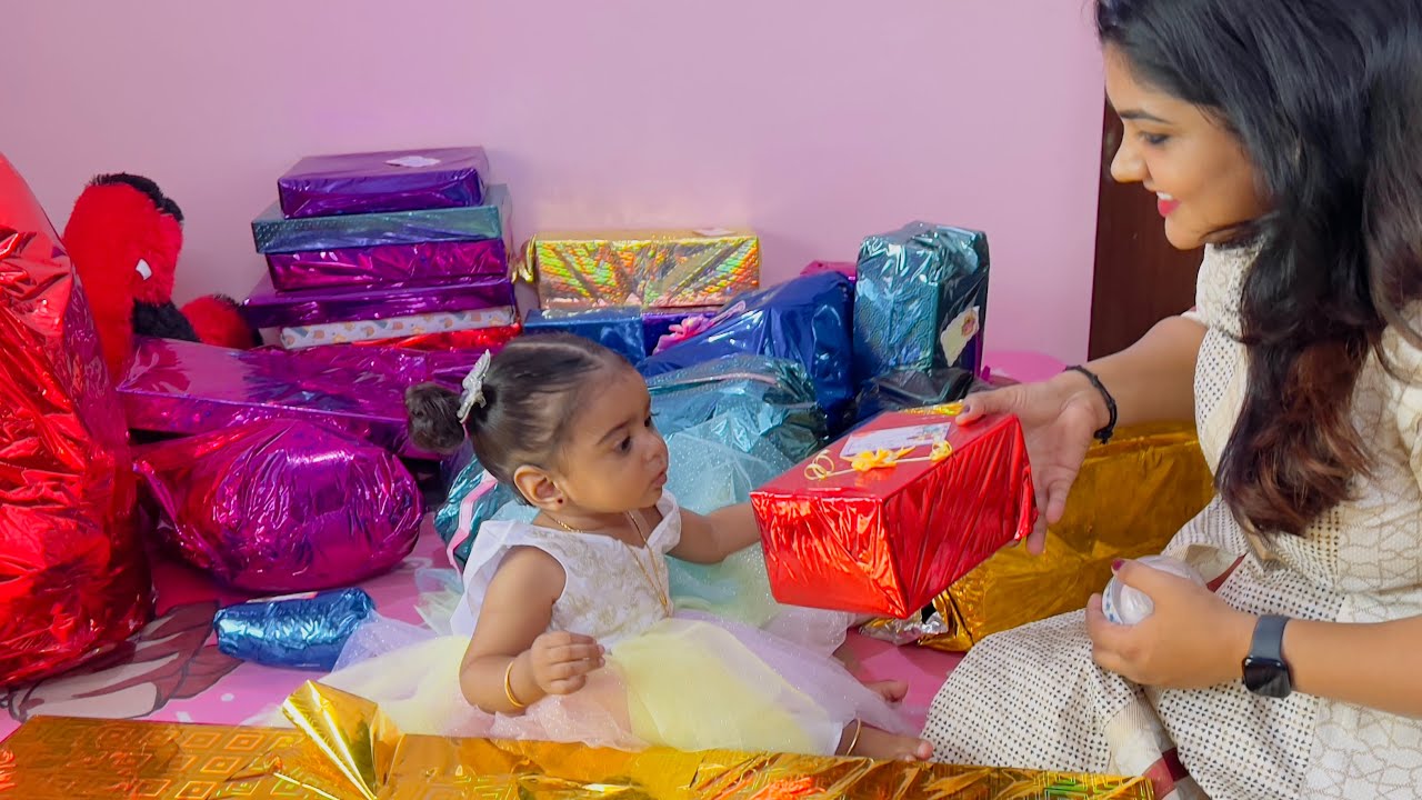 Riya Baby 1st Birthday Special Gifts Revealing | Shamili Sukumar… - YouTube