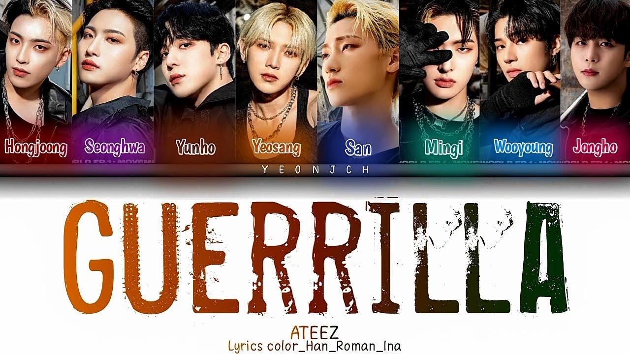 ATEEZ "GUERRILLA" Lyrics Color - YouTube