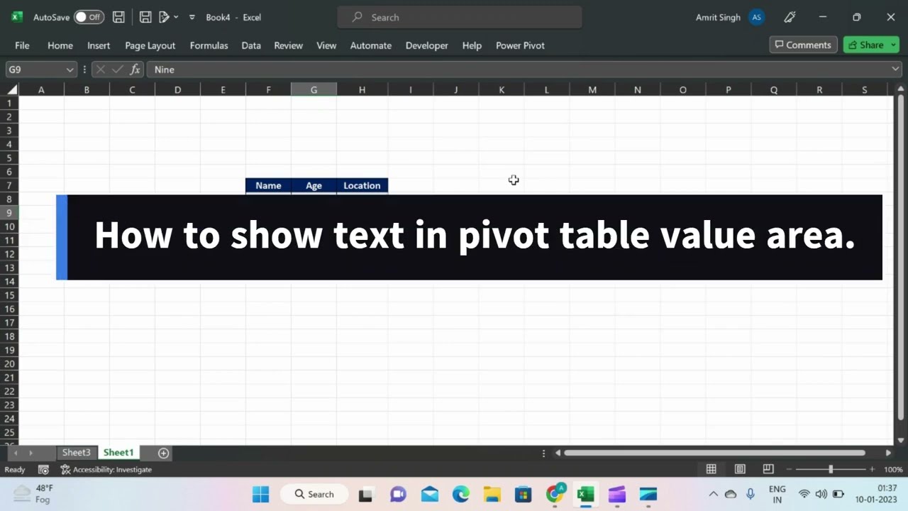 How To Show Text In Pivot YouTube How To Show Text In Pivot YouTube