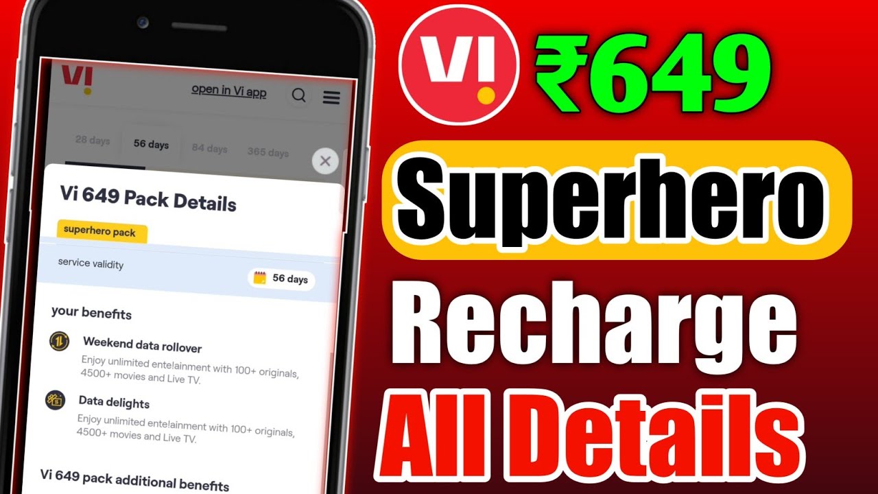 Vi Superhero Pack ₹649 All Details And Velidity | Vodafone Idea ...