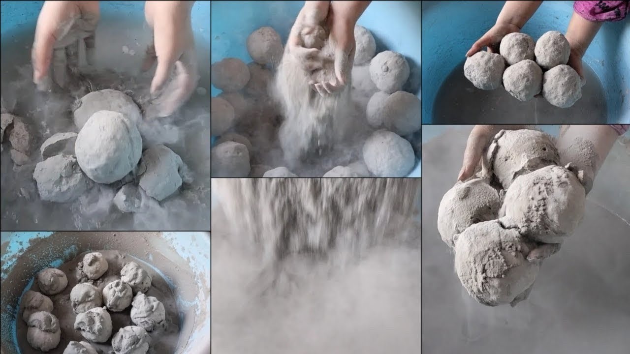 ASMR:nothing is dusty than this super fluffy pure cement balls ...