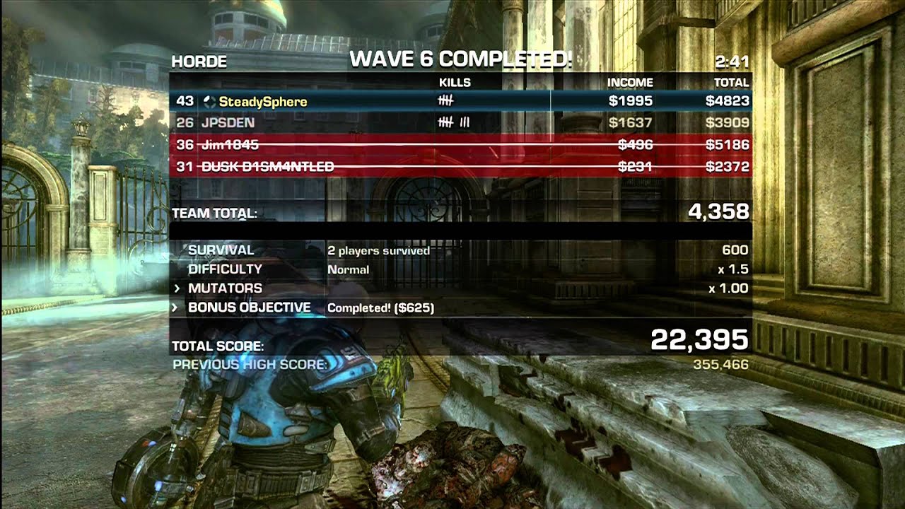 Gameplay - Gears of War 3 - Horde Mode, Normal, Waves 1-10 - YouTube