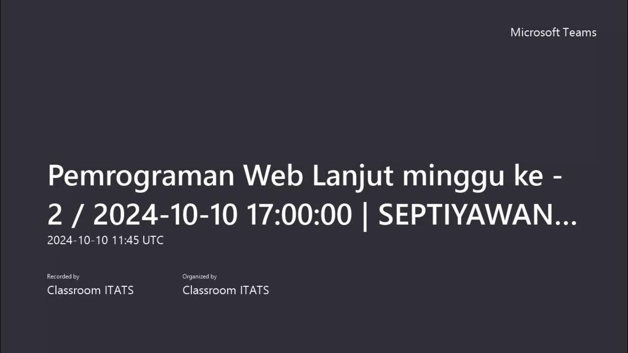 Pemrograman Web Lanjut - Framework CSS - YouTube