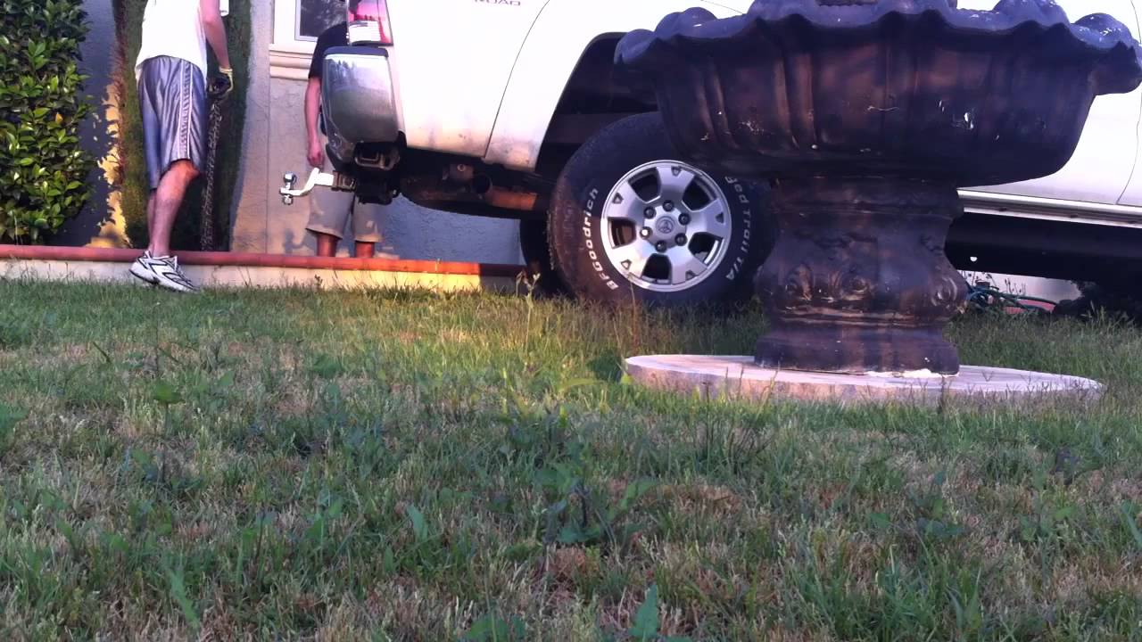Pulling tree out with truck chain fail - YouTube