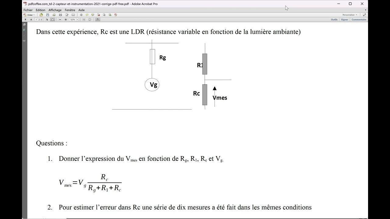 Exercice N°3 et N°4 avec solution Module capteur et instrumentation - YouTube