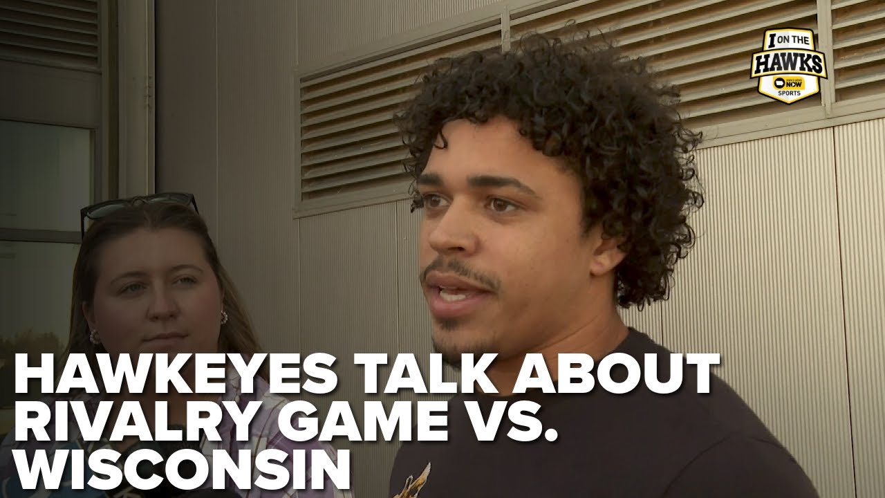 Hawkeye players talk ahead of Iowa-Wisconsin - YouTube