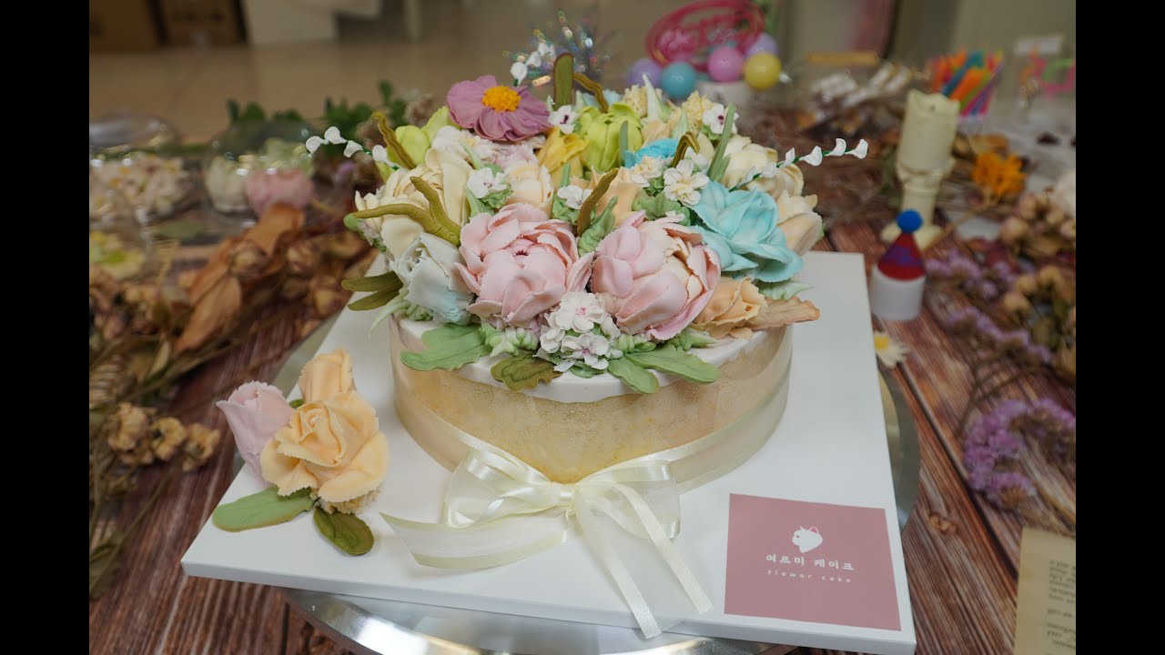 앙금 플라워 떡케이크 , 정성 듬뿍 들어간 수제 떡 케익 만들기 / flower rice cake , Handmade Rice ...